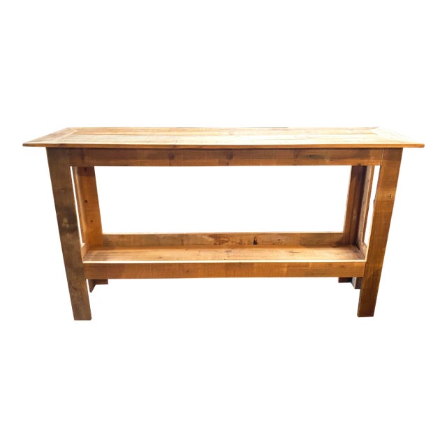 Rustic Wooden Console Table | Chairish
