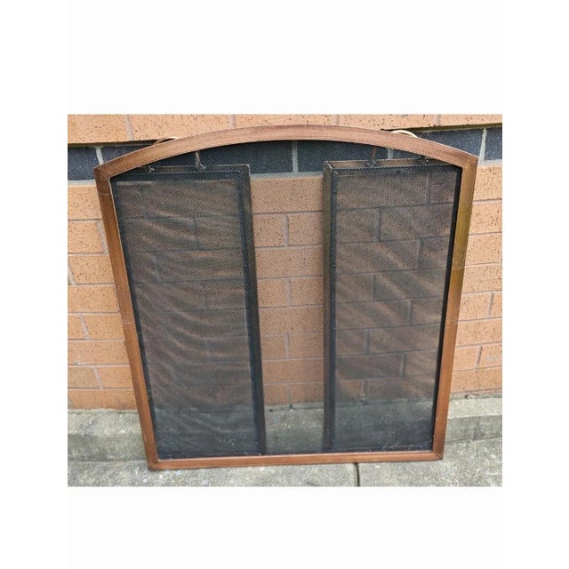 20th Century Copper Trifold Fireplace Screen | Chairish