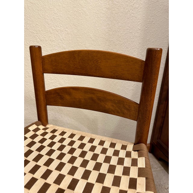 Mid 20th Century Shaker Maple Hardwood Low Back Chair Hand Woven ...