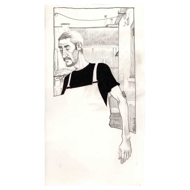 Vincenzo Bizzarri, Sordomuto, Ink Drawing, 2013 | Chairish