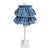 Ruffled Denim Eyelet Lace Table Lamp With Dove Finial | Chairish