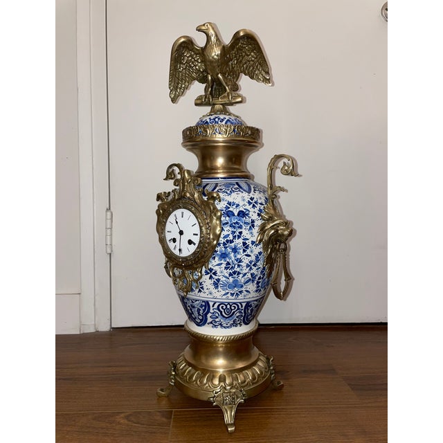 Large 19th Century French Bronze and Porcelain Japonisme Urn Clock ...