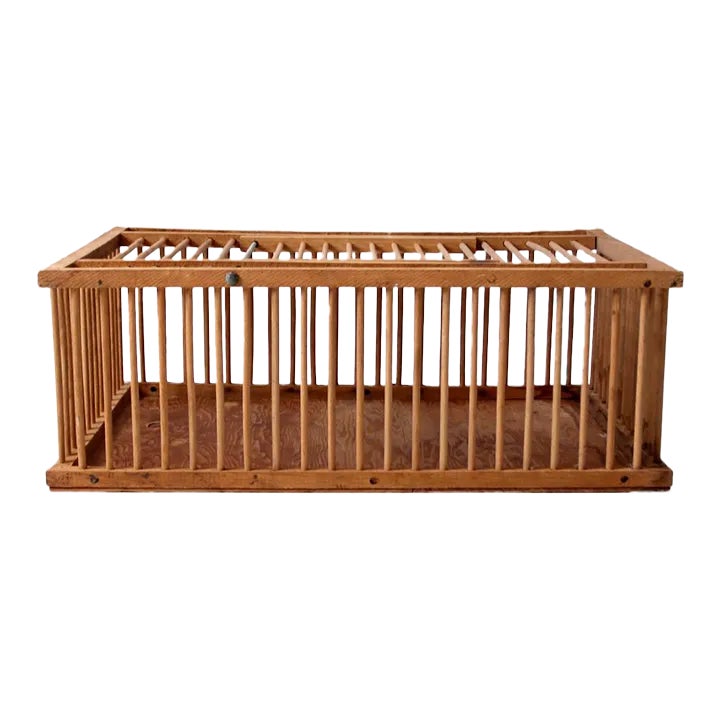 Mid Century Wooden Farm Crate | Chairish