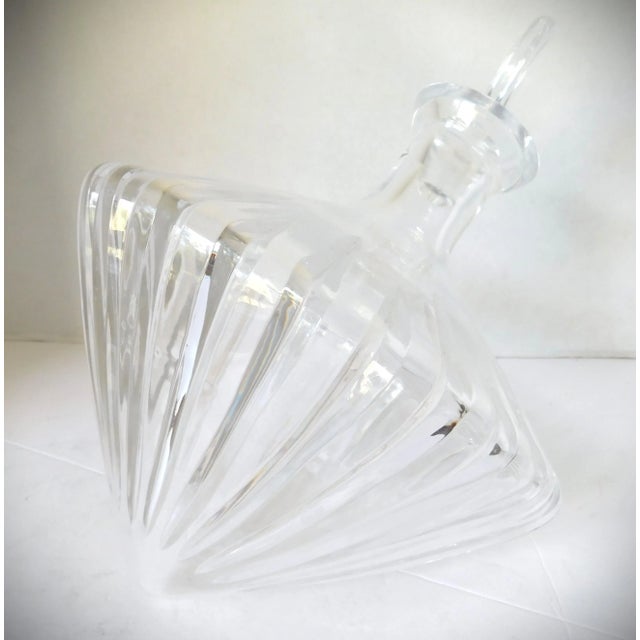 1980's Vintage Heavy Cut Crystal Tilted Diagonal Wine Decanter, Side ...
