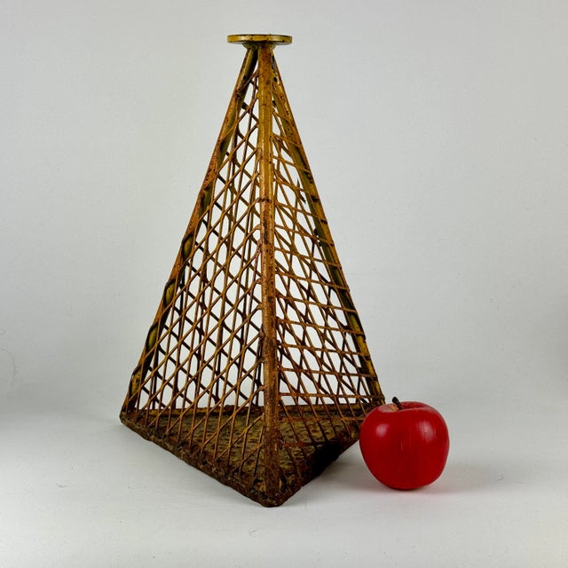 1970s Architectural Salvage Pyramid Metal Sculpture Cage in Rusty ...