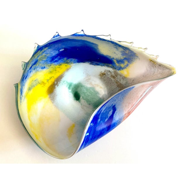 Vintage 1980's Post Modern Hand Blown Studio Art Glass Multicolor ...
