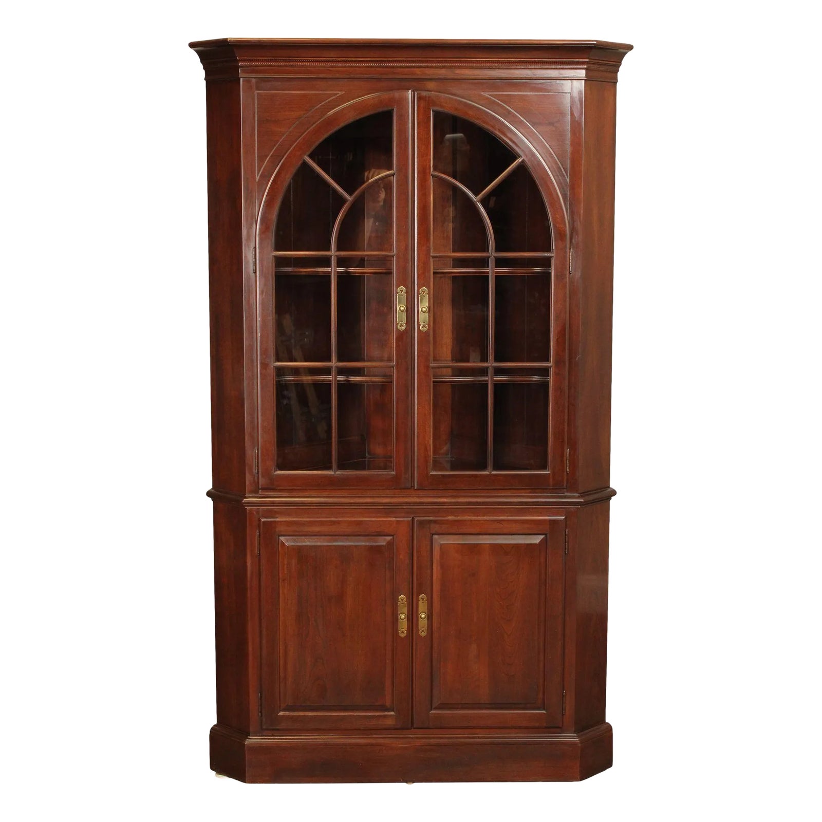 Ethan Allen 'Georgian Court' Cherry Corner Cabinet | Chairish