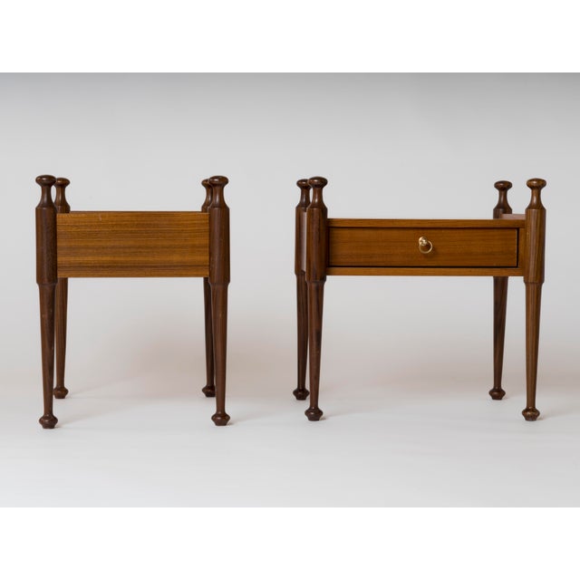 Pair of French 1970s Teak Veneer Scandinavian Style Night Stands by ...