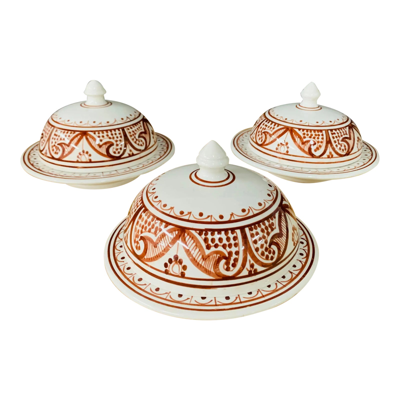 Set of Three Tajine Moroccan Serving Dishes | Chairish