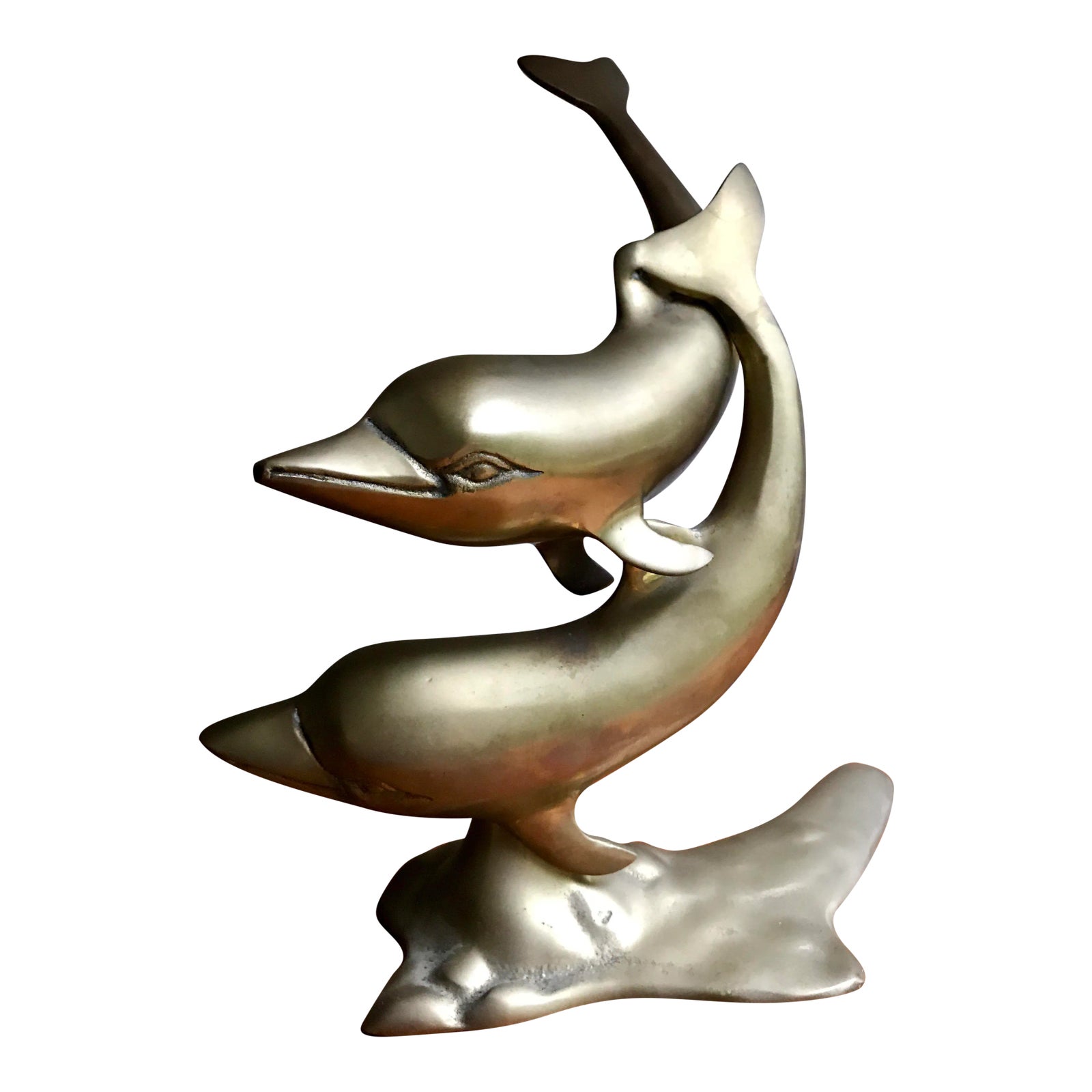 Brass Dolphins Figurine | Chairish