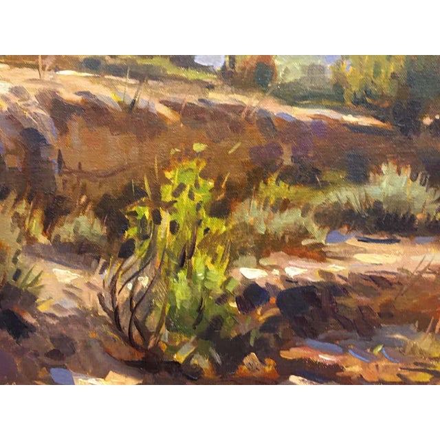 Framed Oil on Linen Panel "Santa Fe River Bed" New Mexico Desert Scene ...