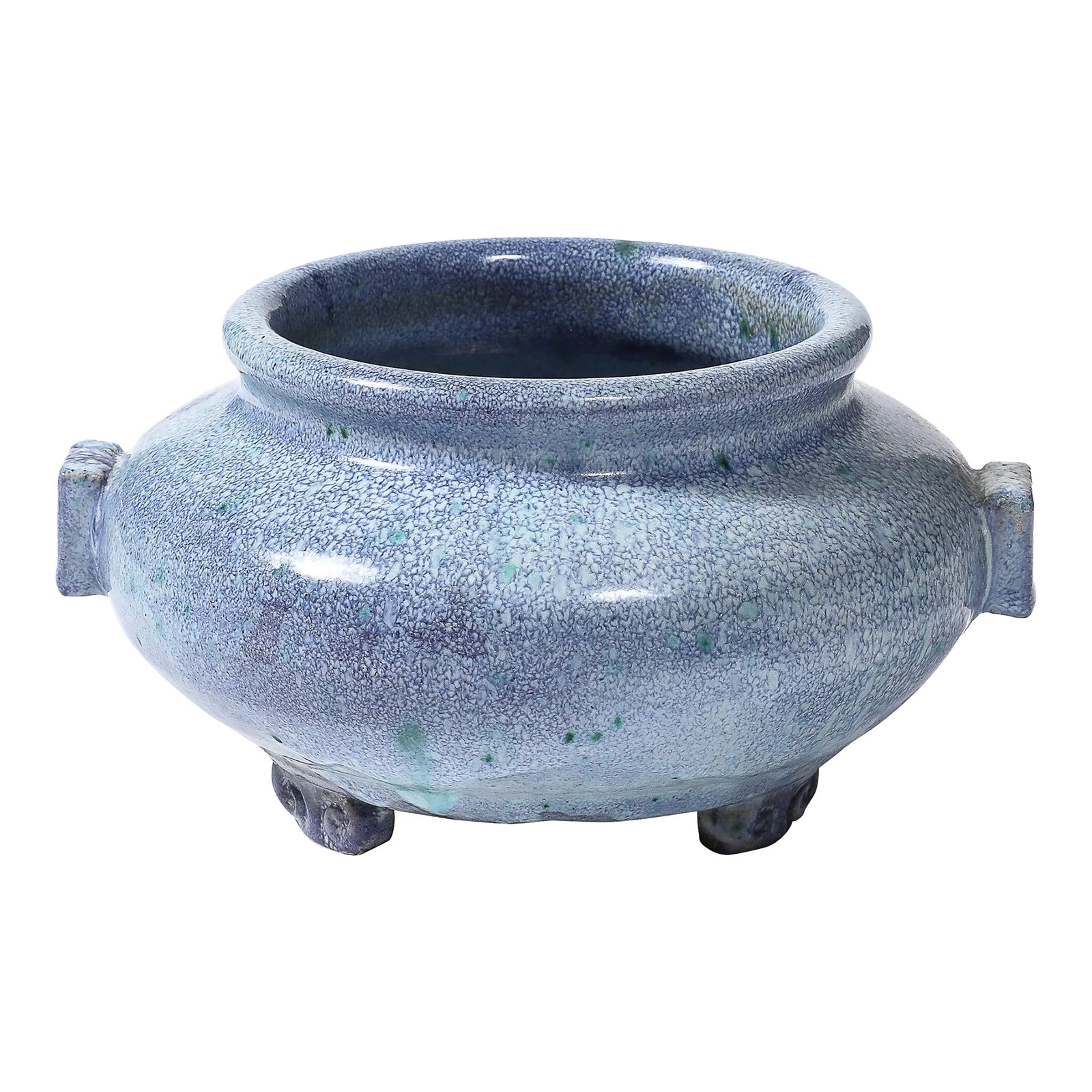 Art Deco Blue Glazed Ceramic Vase by Reginald Wells for Soon by Coldrum ...