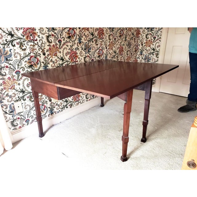 19th Century Antique American Federal Single Drop Leaf Breakfast Table ...