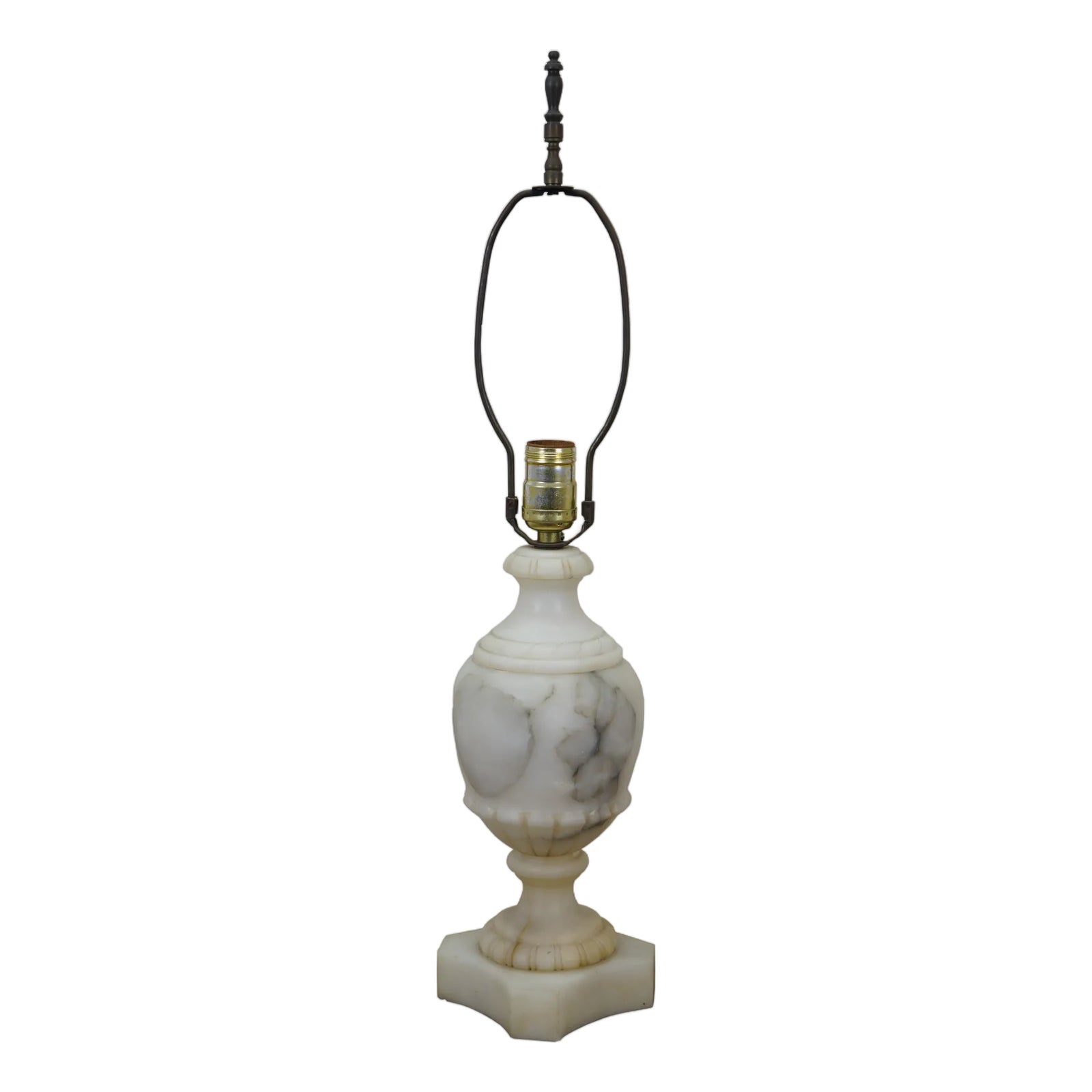 Antique Victorian White Marble Alabaster Trophy Urn Vanity Table Lamp ...