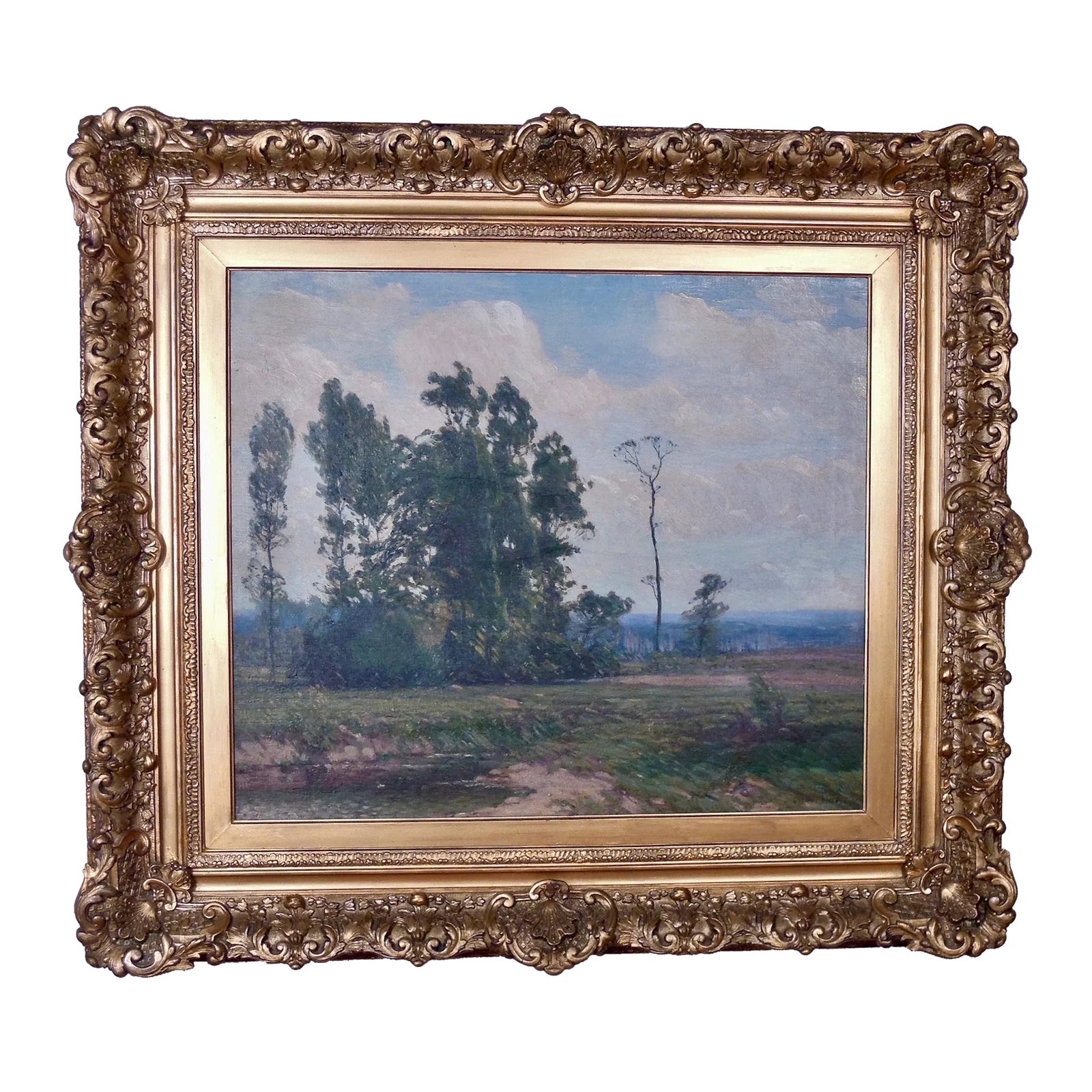 Gustave Adolph Wiegand, Summer Landscape - Early 20th C Oil on Canvas ...