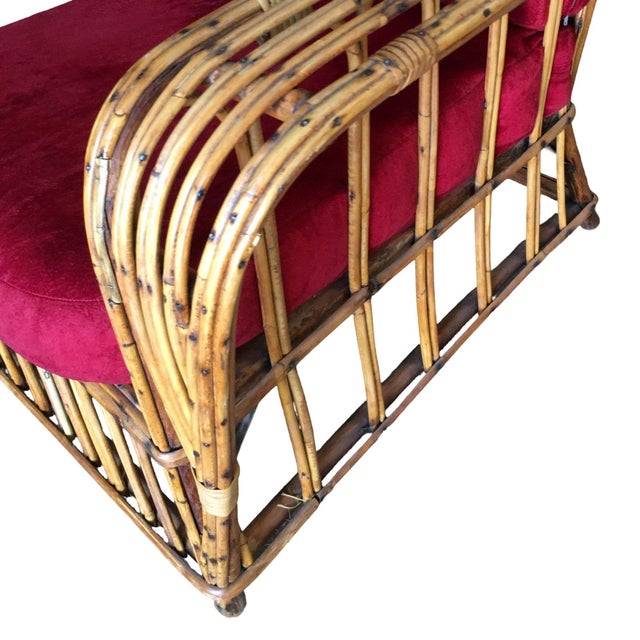 Restored Stick Reed Rattan "President's" Lounge Club Chair | Chairish