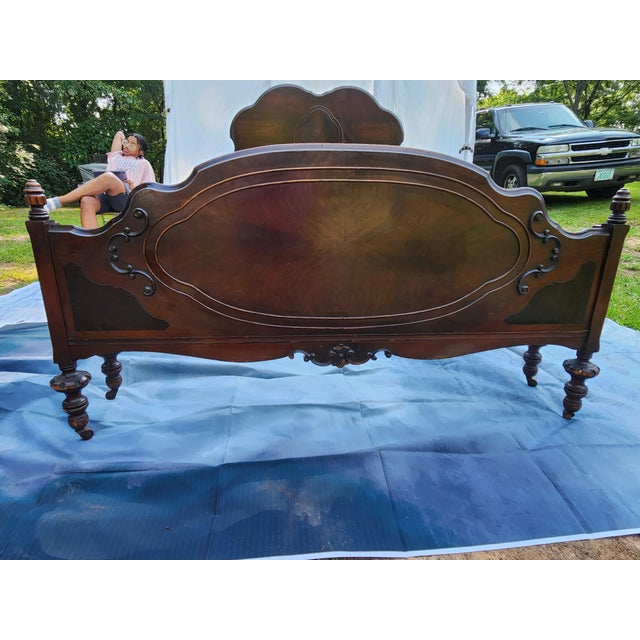 Late 19th Century Antique Walnut Bed Frame | Chairish