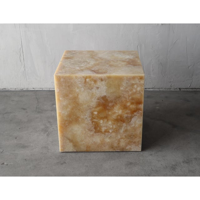 Set of 3 Custom Onyx Cube Tables - Varied Colors | Chairish