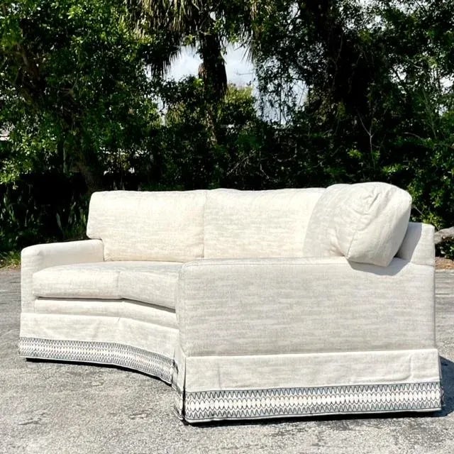 Vintage Regency Custom Angled Sofa | Chairish