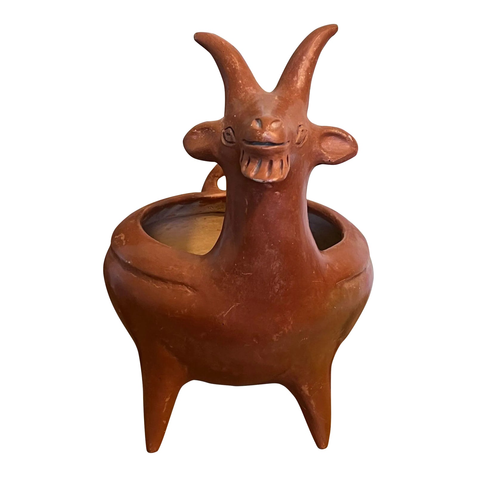 Vintage Pottery Goat Planter | Chairish