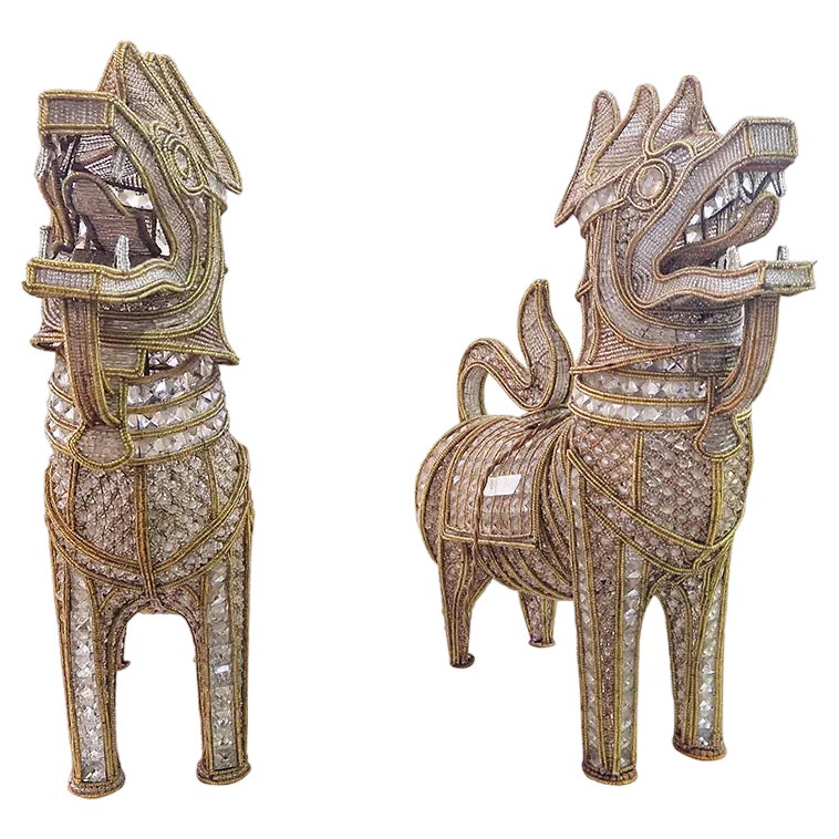 Early 20th Century Table Lamps in the shape of Guardian Lions, 1920s ...