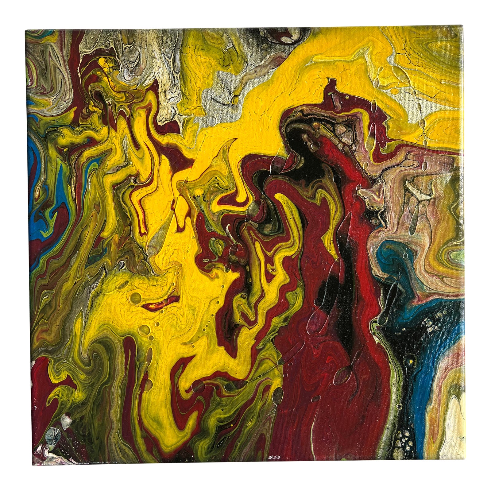 Marbleized Oil Painting | Chairish