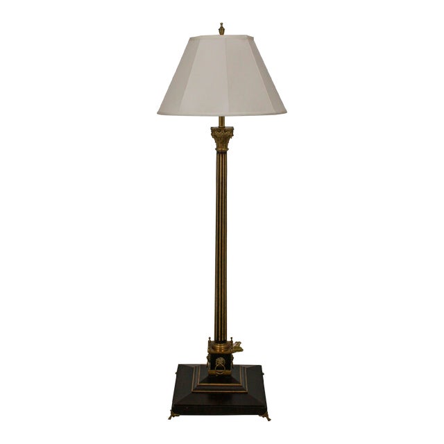 Maitland Smith Classical Column Mahogany Floor Lamp | Chairish