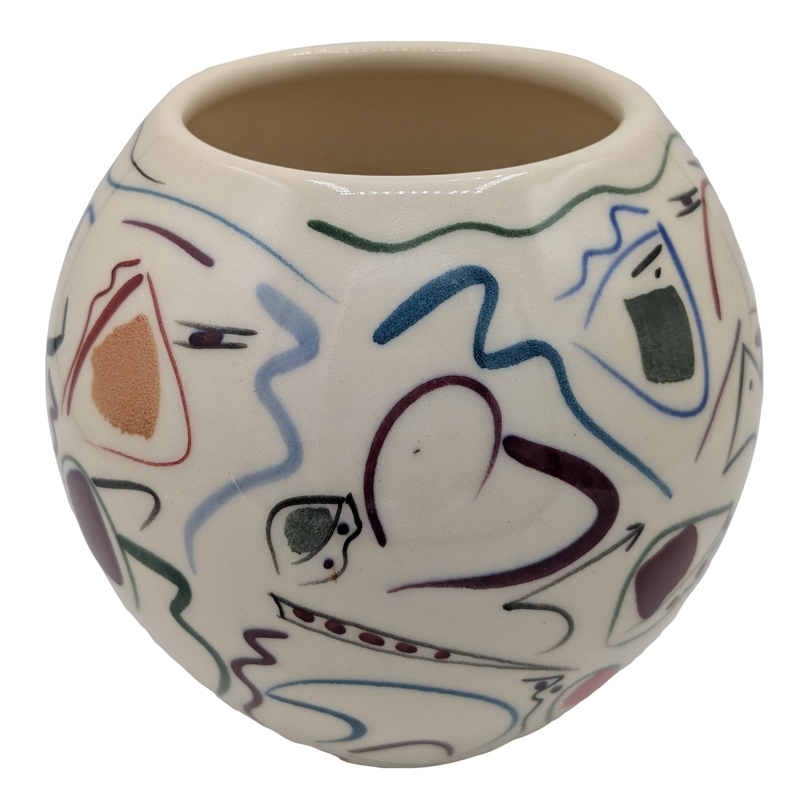 1980s Signed George Handy Studio Pottery Vase Asheville Nc | Abstract ...