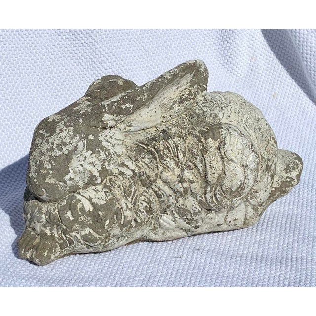 Antique English Cast Stone Garden Rabbit | Chairish