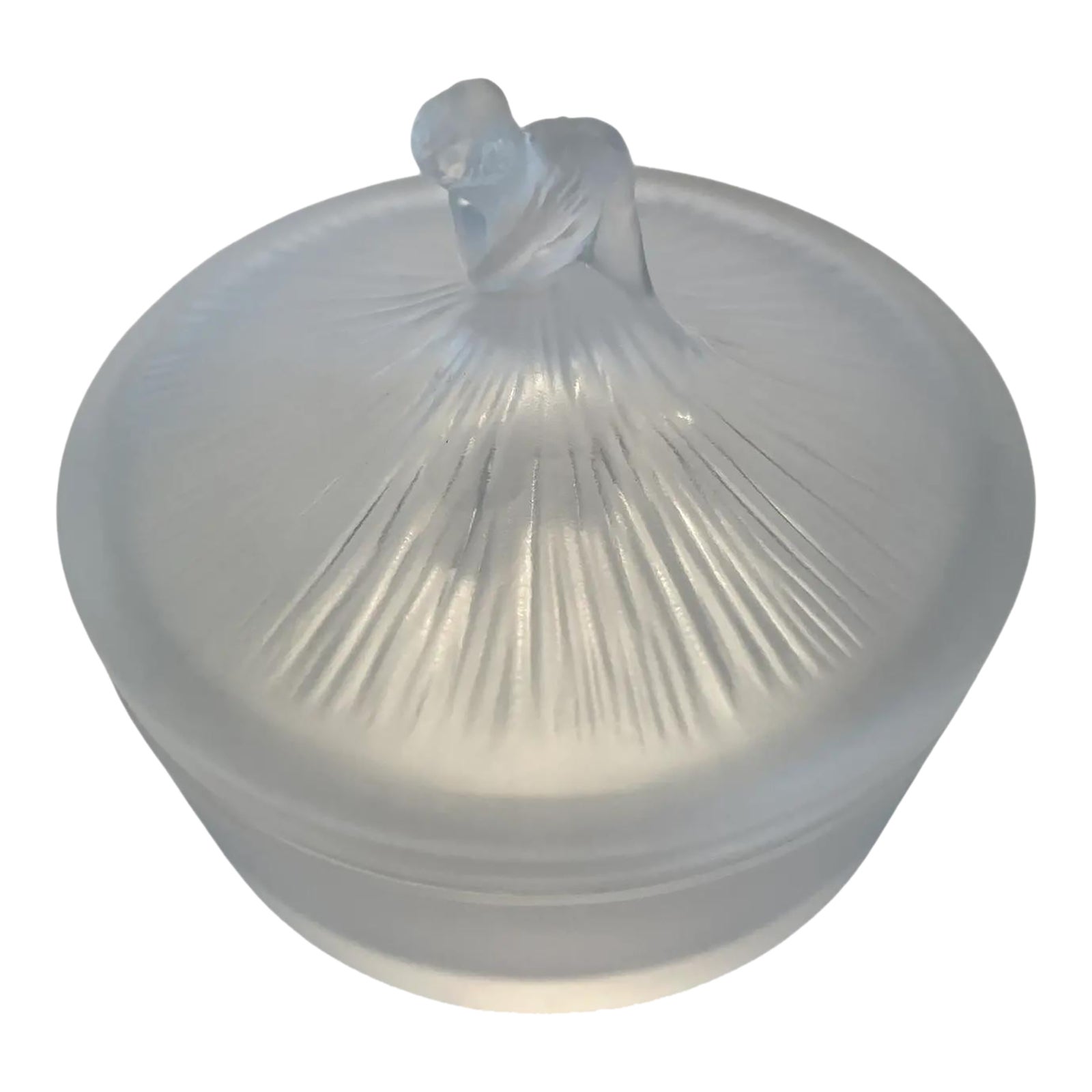 Art Deco Style Lalique French Crystal Ballerina Powder Box | Chairish