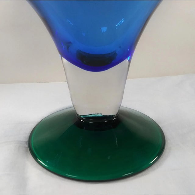 Signed Richard Blenko Pedestal Bowl Art Glass Year 2000 Special ...