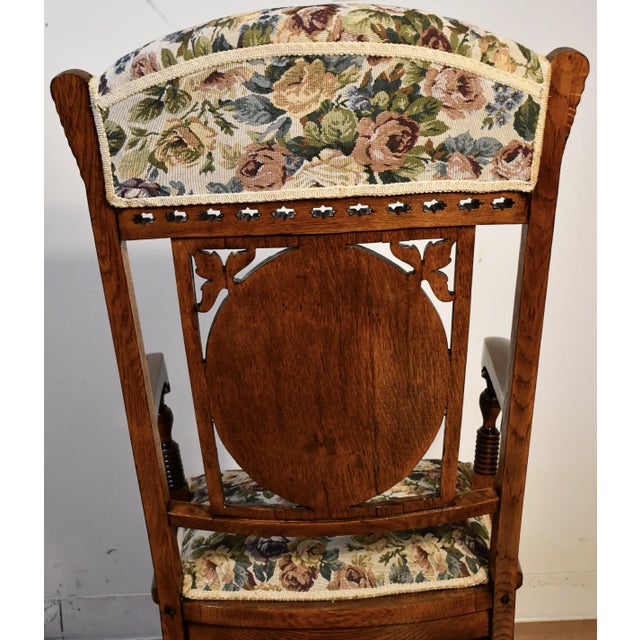 1890s Antique Victorian Eastlake Carved Oak Rocking Chair | Chairish