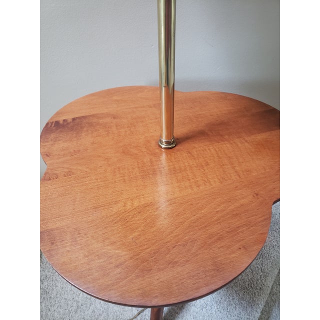 Vintage Clover Leaf Floor Lamp Table With Side Table | Chairish