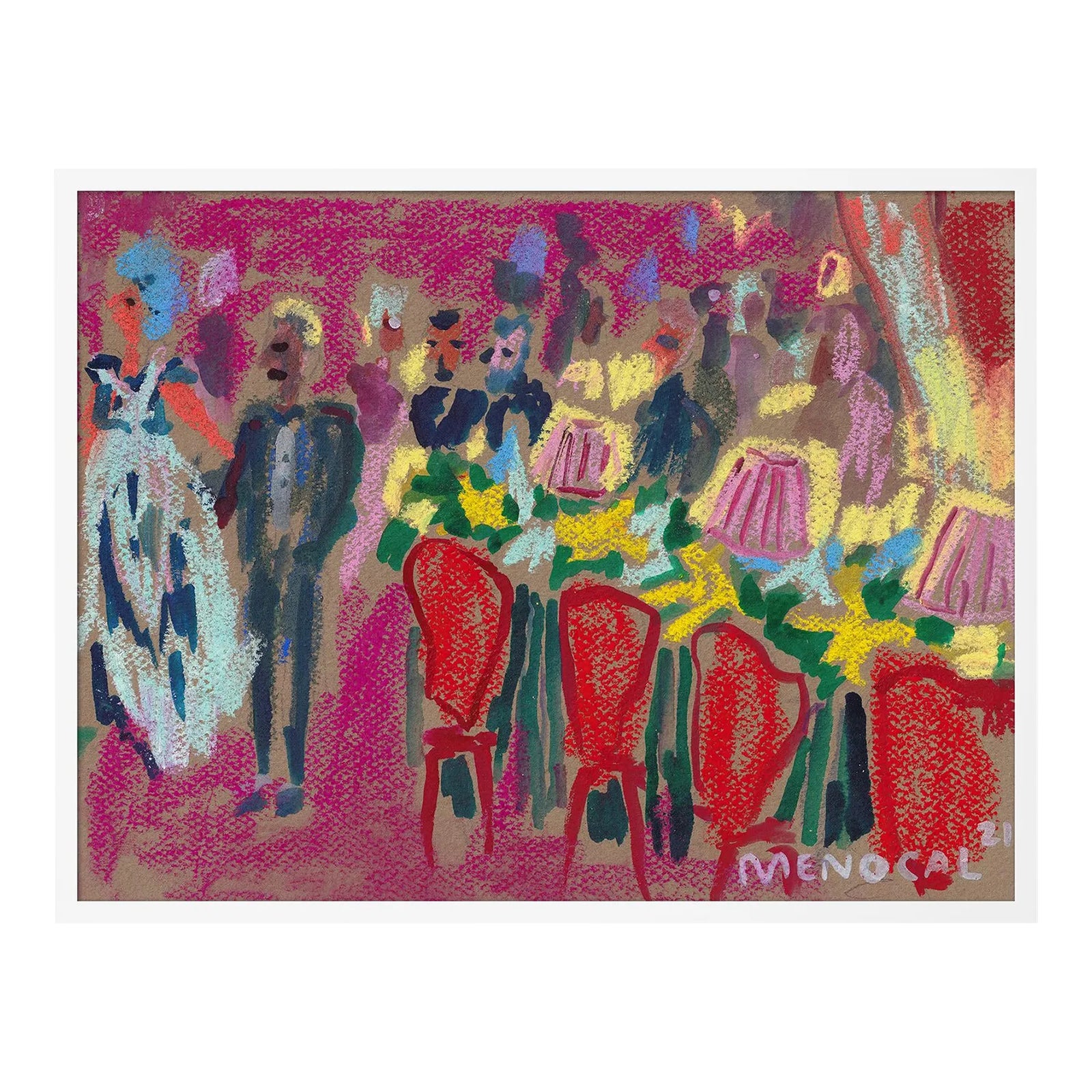 Cabaret IV by Happy Menocal in White Frame, XS Art Print | Chairish