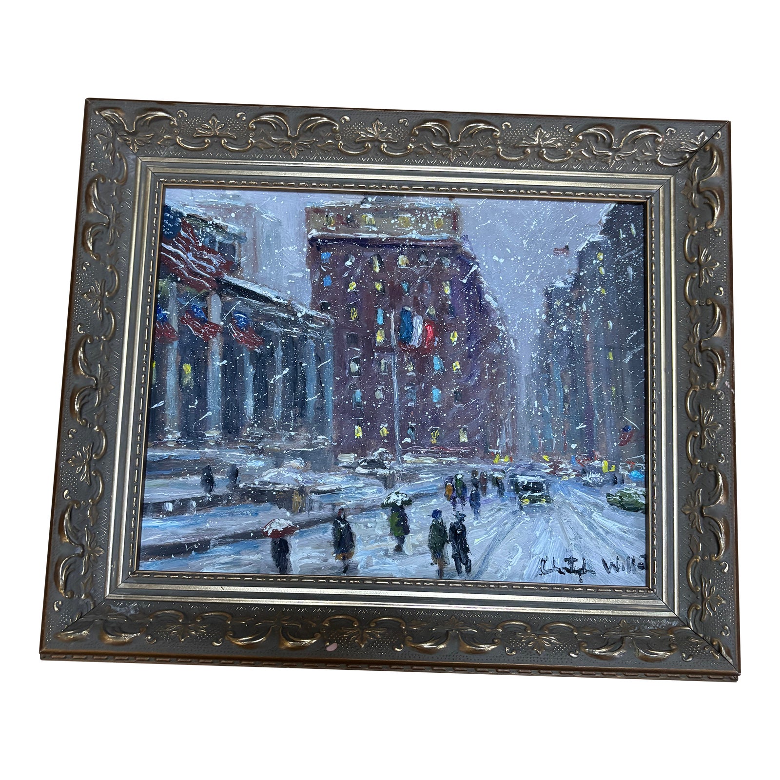 New York Public Library, Oil on Masonite by Christopher Willett | Chairish