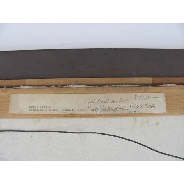 Late 20th Century "Colbalt Water" Oil Painting by Gayle Crites, Framed ...