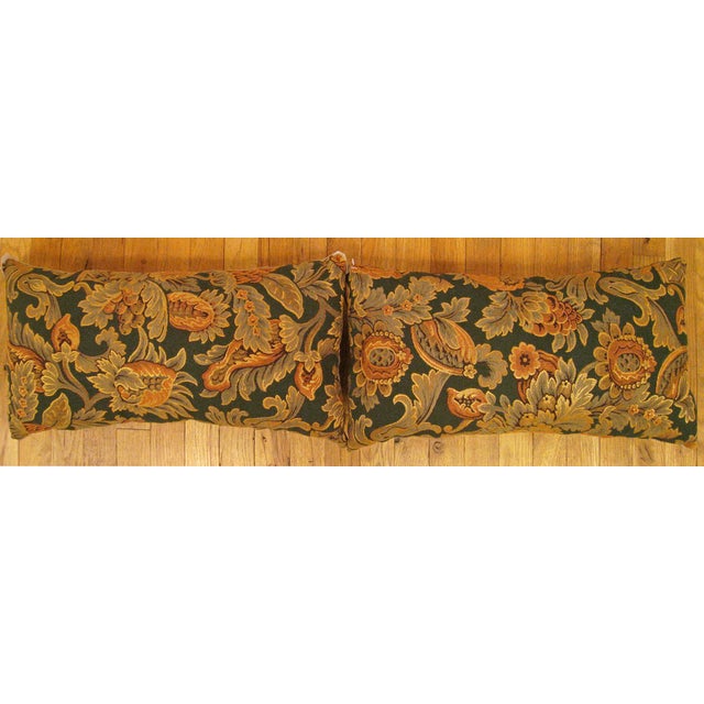 1910 Decorative Antique Jacquard Tapestry Pillows with Floral Elements ...