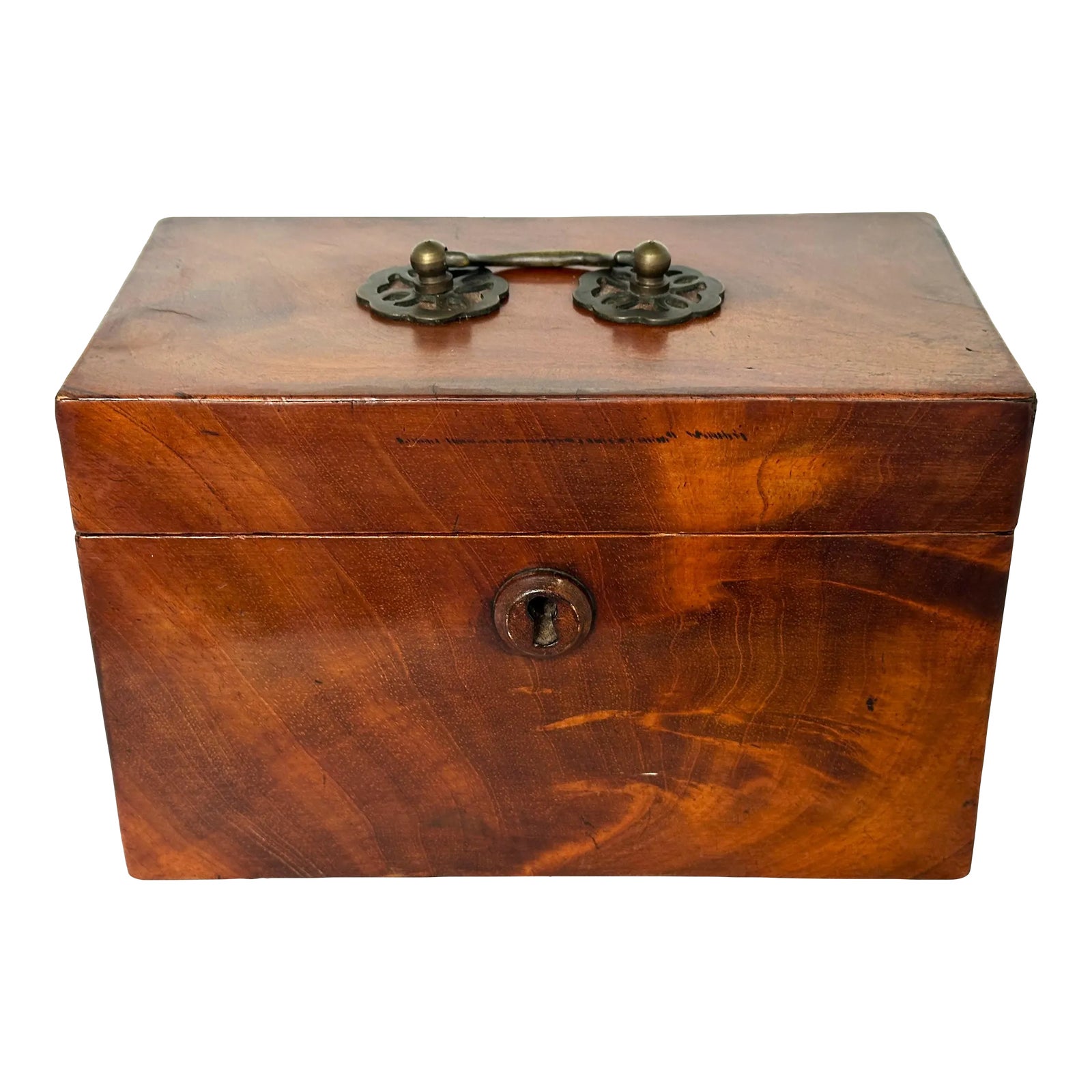 19th Century English Tea Caddy, Traditional Rectangular Georgian Two ...