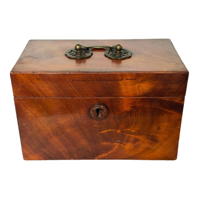 19th Century English Tea Caddy, Traditional Rectangular Georgian Two ...