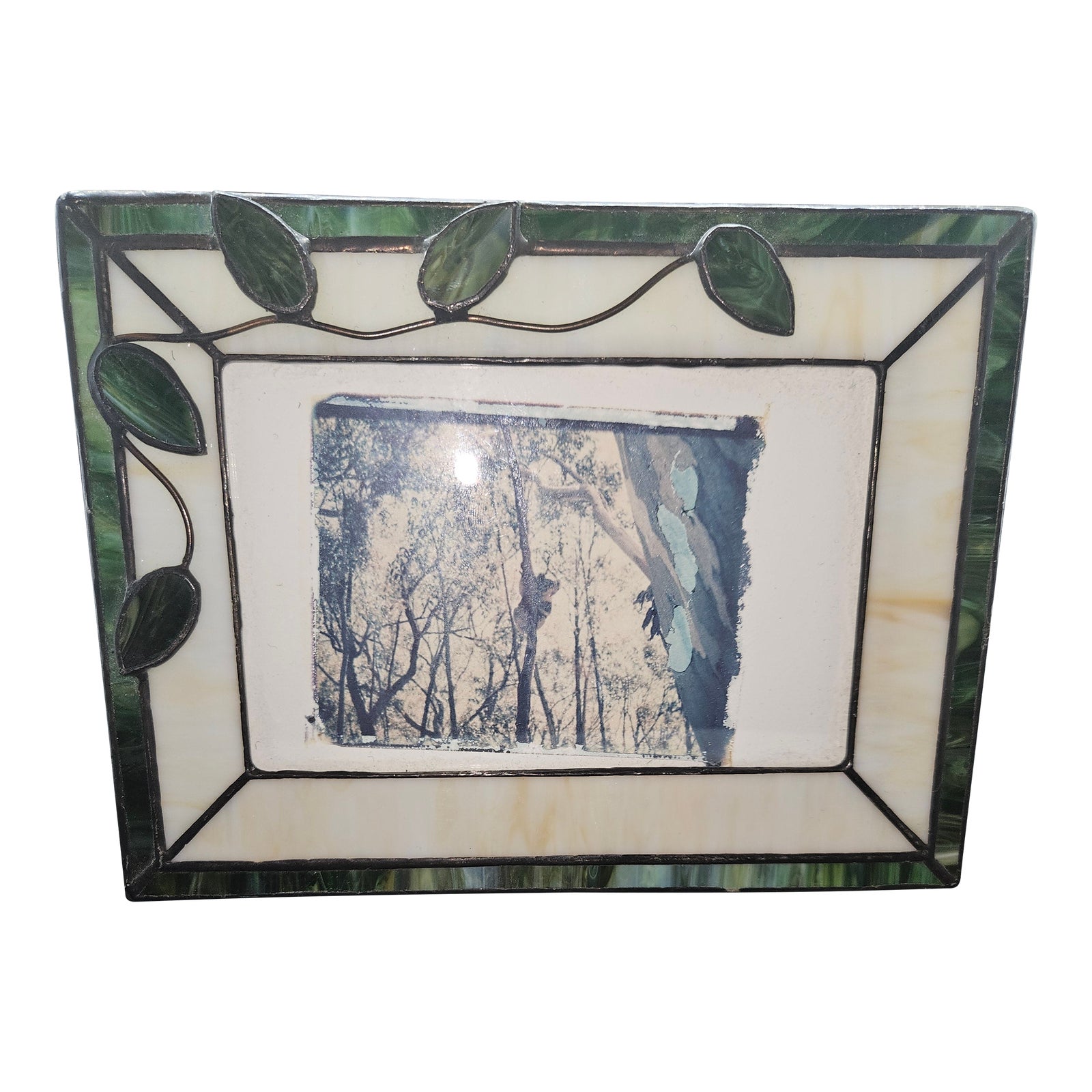 Devlin Glass Art Stained Glass Picture Frame | Chairish