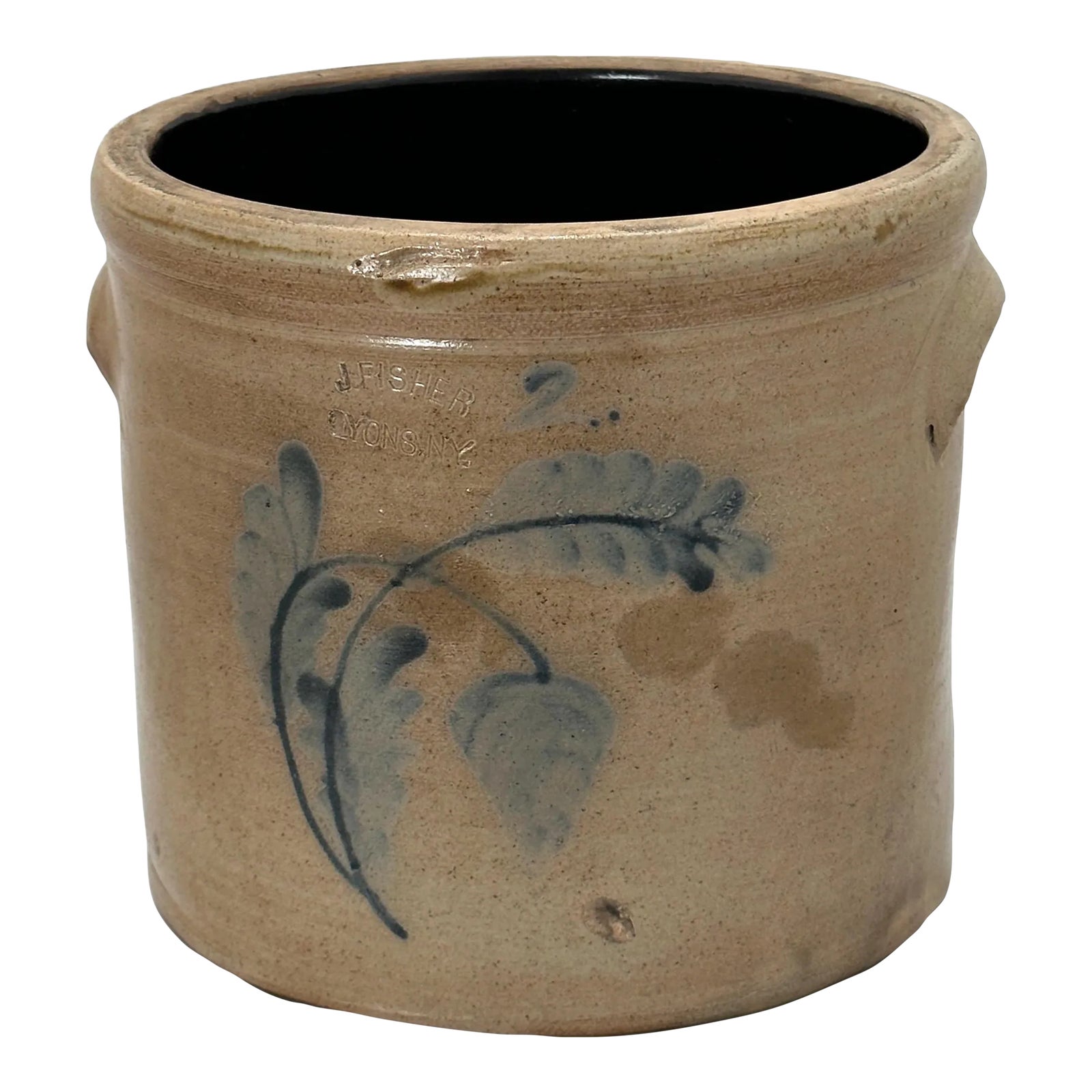 Antique Late 19th Century American Blue Decorated 2 Gallon Stoneware ...