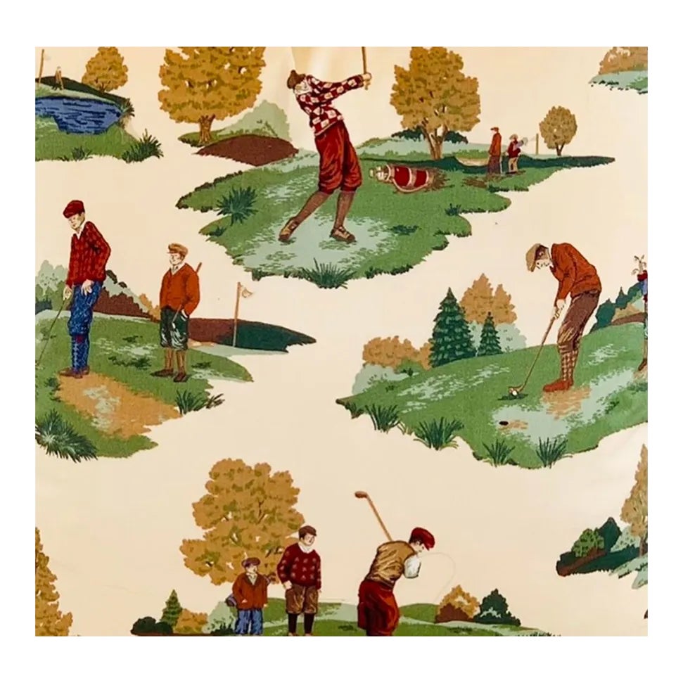 P Kaufmann Printworks Burgundy-Red Blue Brown Green Golf Country Club ...