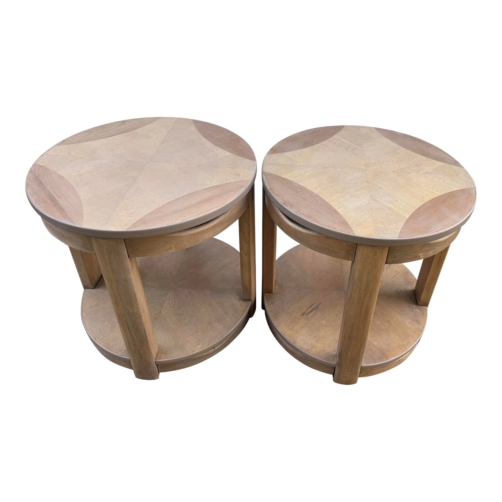 Pair of Solid Wood End Tables | Chairish