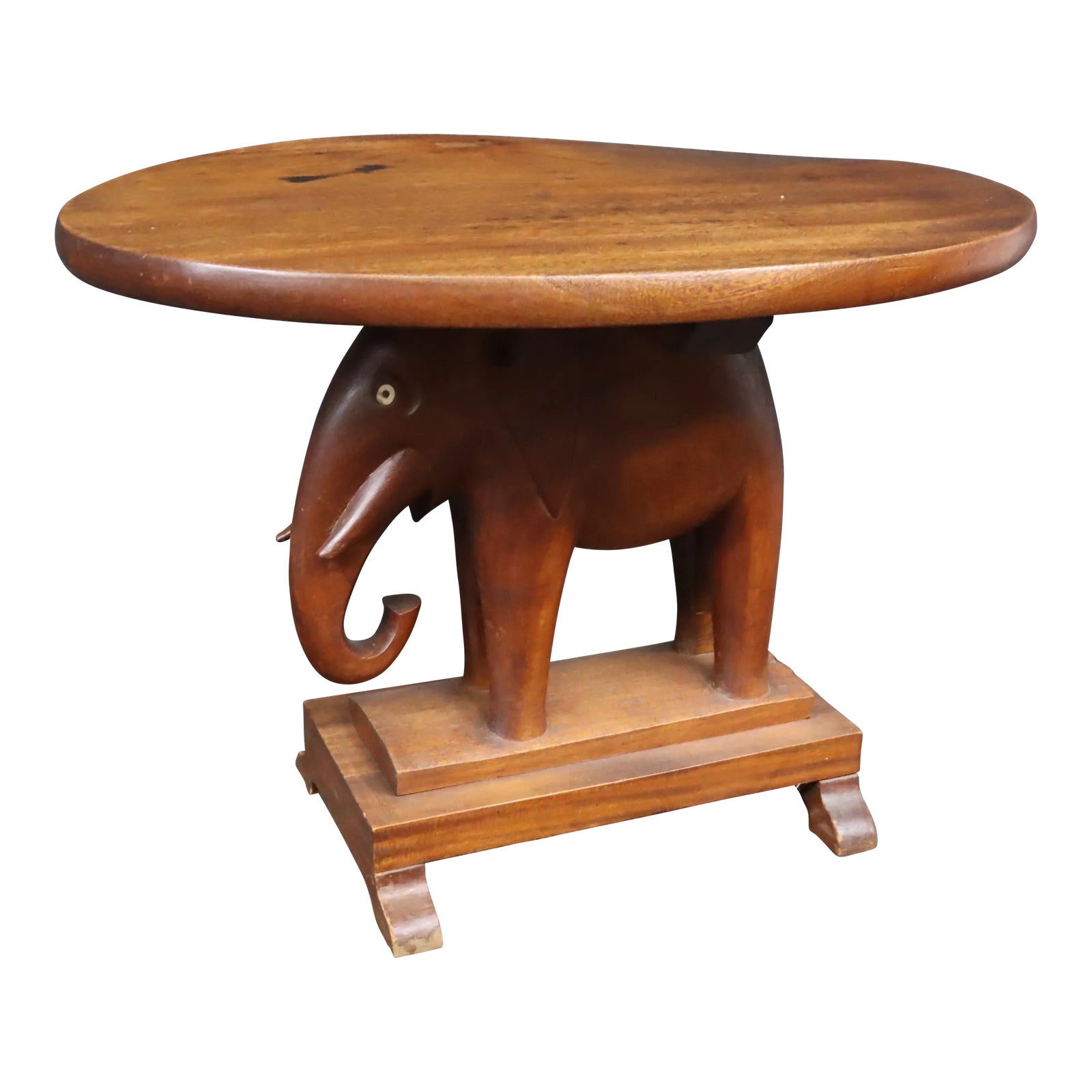 Modern Elephant Base Accent Table | Chairish
