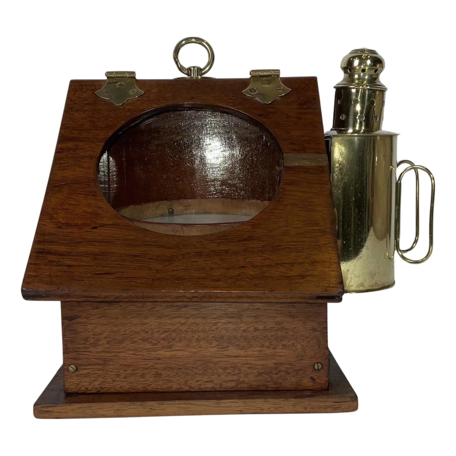 Yacht Binnacle with Wood Bowl Compass | Chairish
