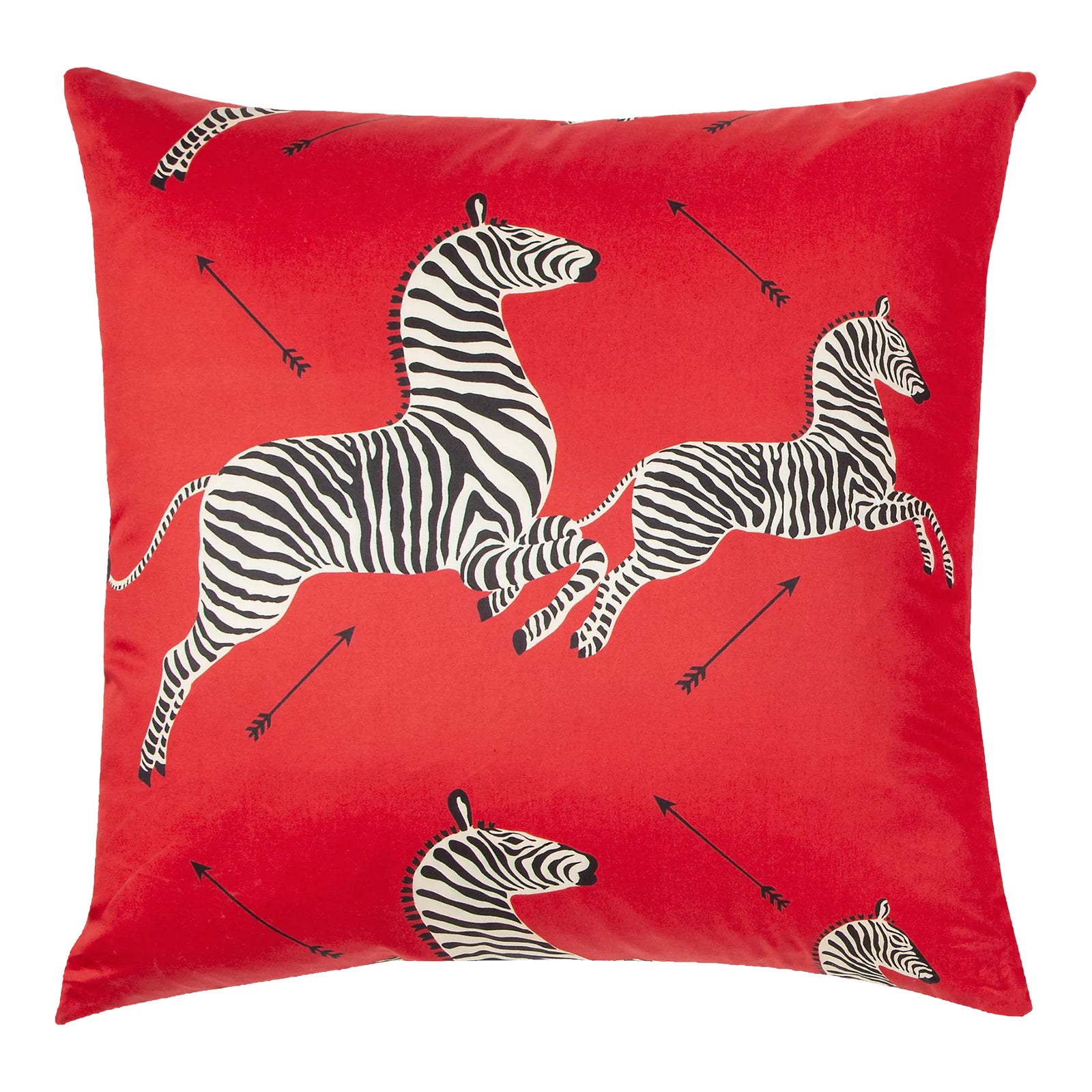 The House of Scalamandré Dazzle of Zebras Pillow, Masai Red | Chairish