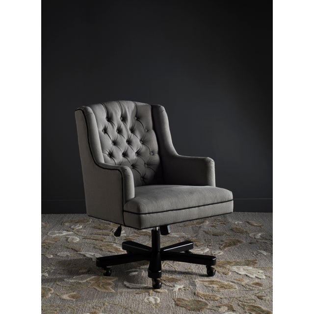Tufted Office Chair in Granite & Black | Chairish
