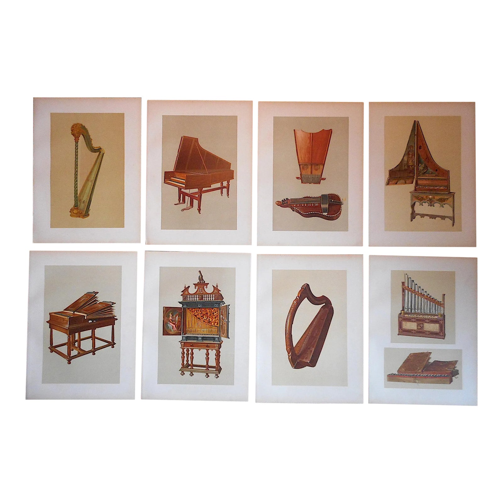 Antique 19th C. Ltd. Ed. Lithographs-Musical Instruments - Set of 8 ...