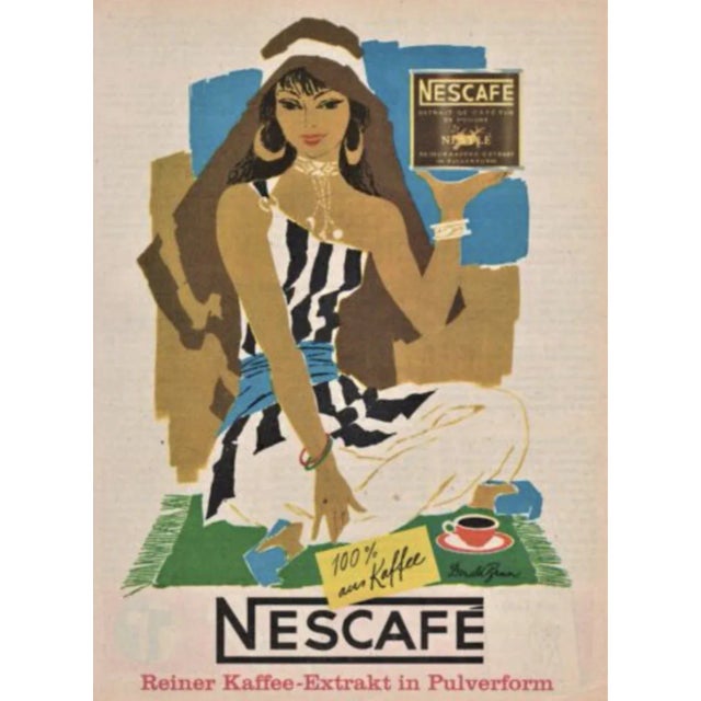 1963 Nescafe 100 Coffee Poster | Chairish