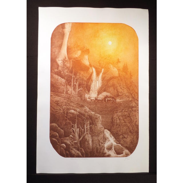 Roy Purcell "Rocky Mountain Freighter" Signed Numbered Art Etching 1980 ...